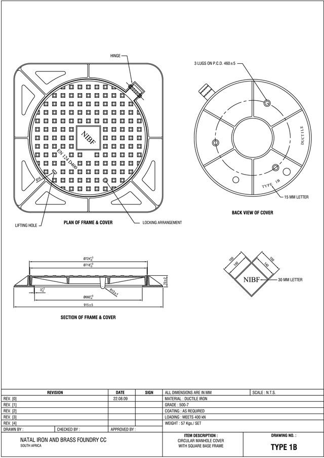 Circular Manhole Cover and Frame (Type 1B)
