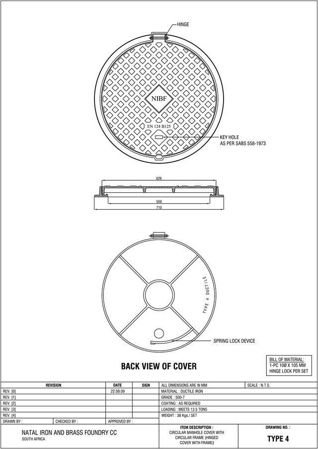 Circular Manhole Cover and Frame (Type 4)